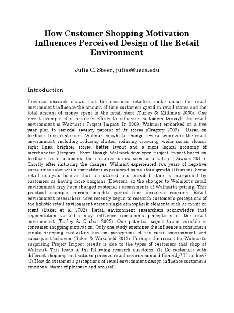 How Customer Shopping Motivation Influences Perceived Design of the ...
