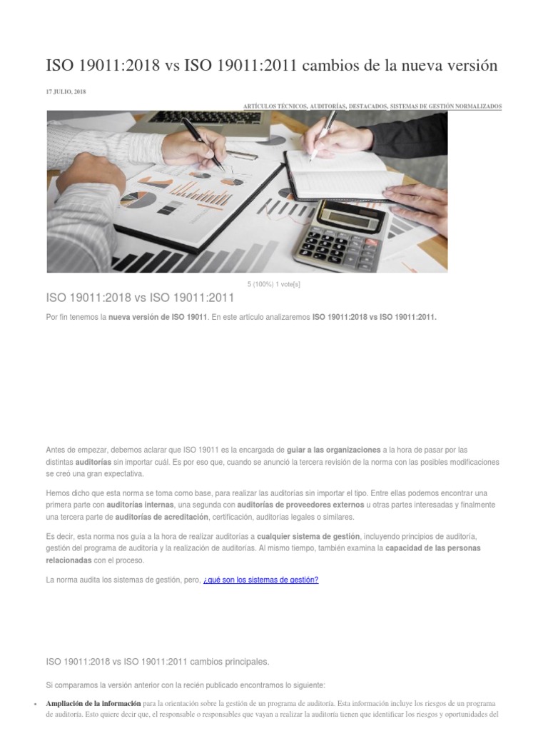 ISO 19011 Comparativo 2011 Vs 2018 | PDF | Planificación | Organización ...