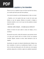 El Zapatero y Los Duendes - Actividades | PDF