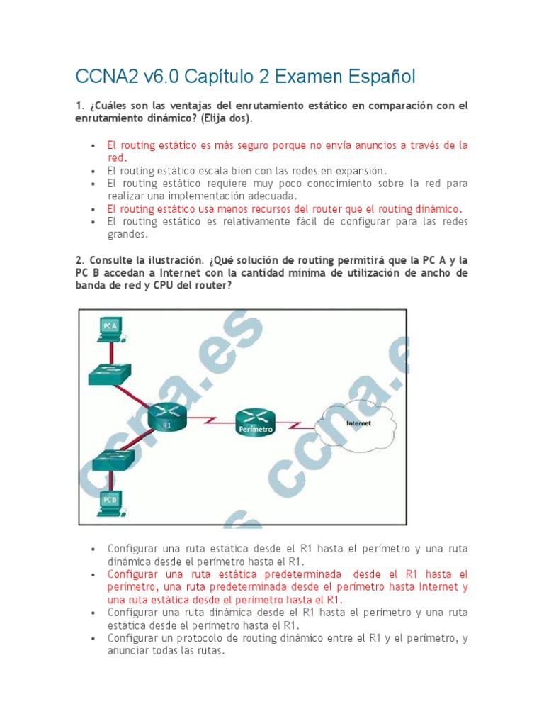 CCNA2 Capitulo 2 Respuestas | PDF | Enrutador (Computación) | Dirección IP