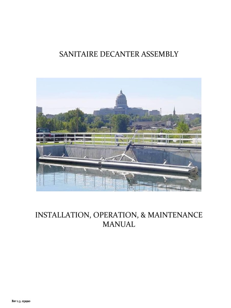 Sanitaire Decanter Assembly | PDF | Pipe (Fluid Conveyance) | Screw