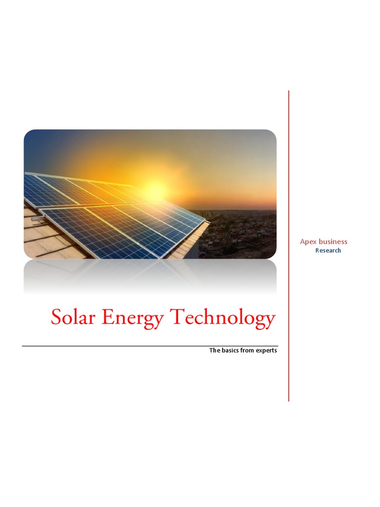 Solar Energy Technology | PDF | Photovoltaics | Solar Energy