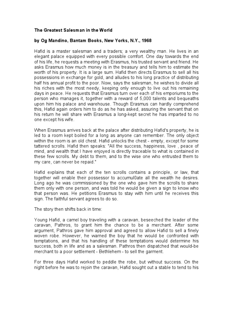 The Greatest Salesman in The Summary) | PDF | Laughter | Jesus