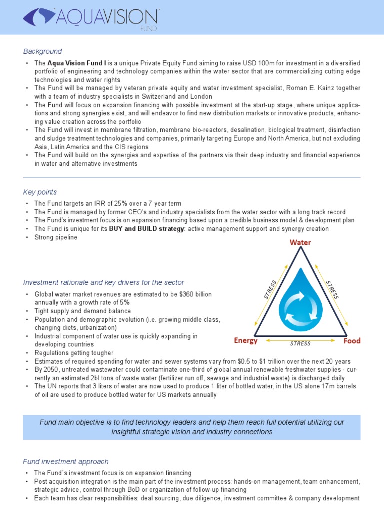 Aqua Teaser | PDF | Private Equity | Wastewater