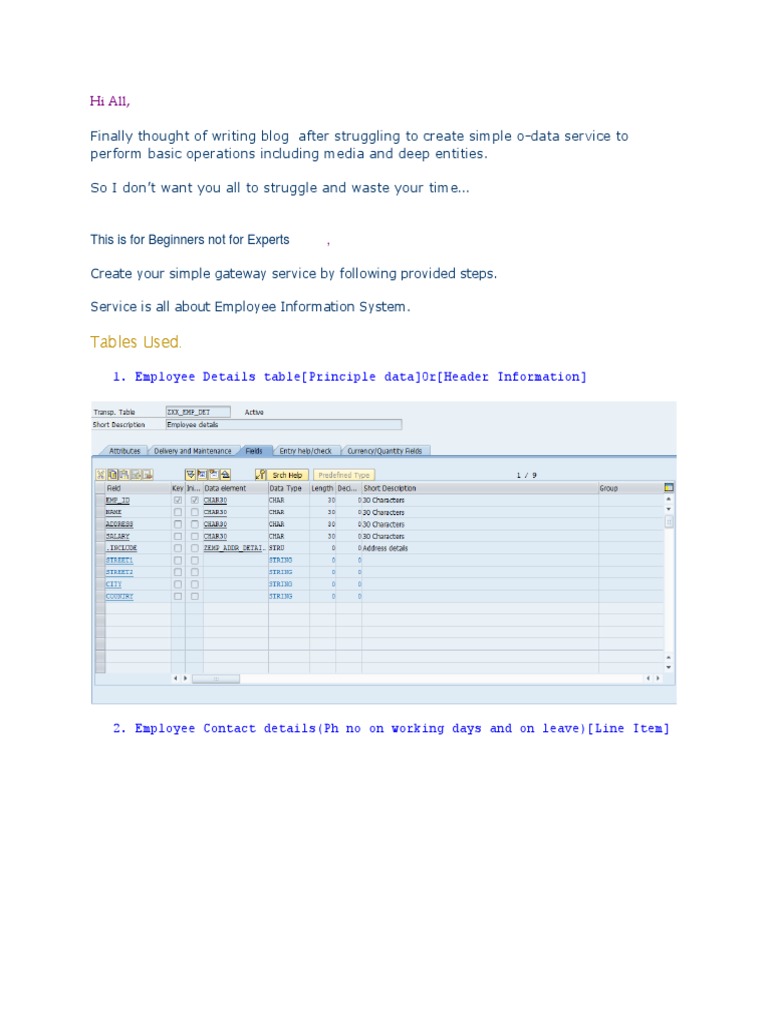 Odata Services Using Segw In Sap Pdf Hypertext Transfer Protocol Databases
