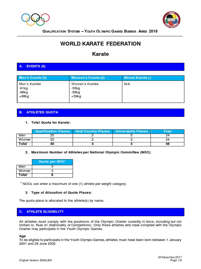 Ba2018 Qualificationsystem Final | PDF | Olympic Games | Sports ...