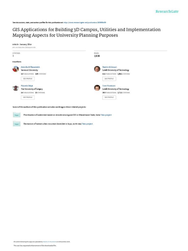 GIS Applications For Building 3D Campus, Utilities and Implementation ...