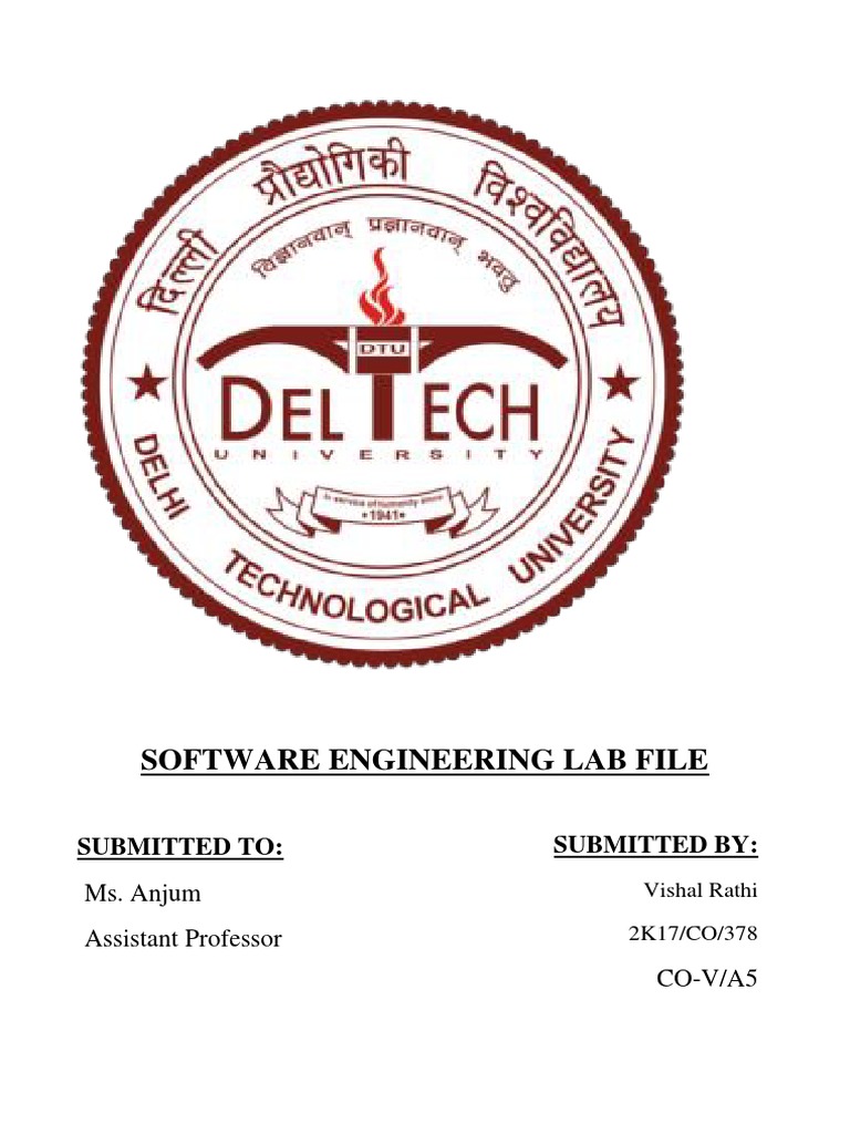 Software Engineering Lab File: Submitted To: Submitted by | Download Free PDF | Use Case ...