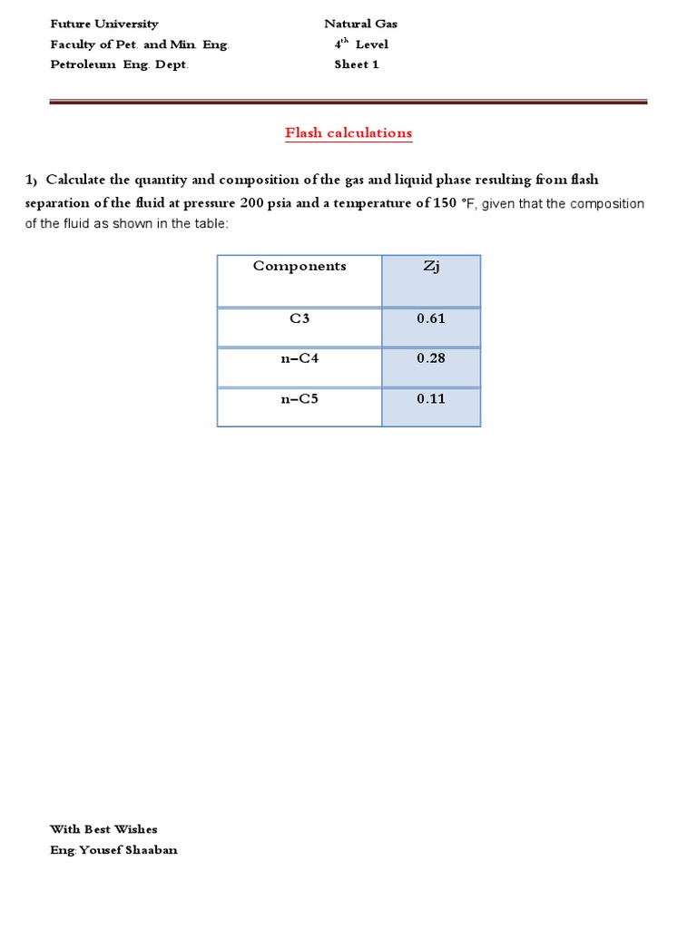 Flash Separation Calculations for Gas Phase | PDF