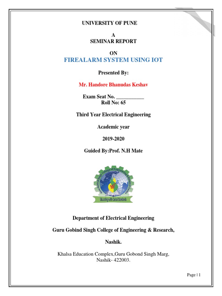 Firealarm System Using Iot | PDF | Internet Of Things | Wireless Sensor ...