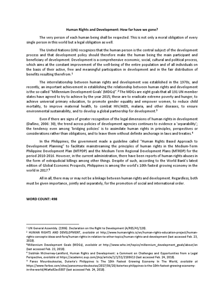 Human Rights and Development Progress | PDF | Millennium Development ...