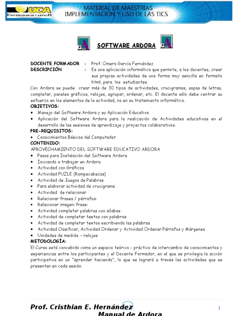 Manual Ardora | PDF | HTML | Point and Click