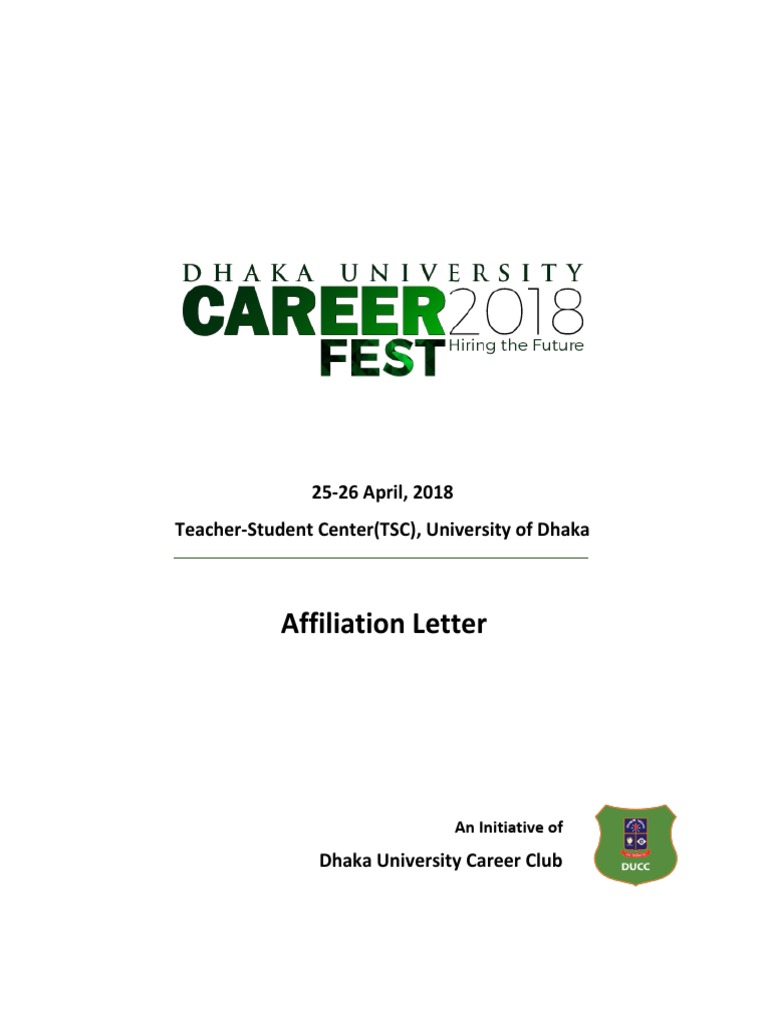 Affiliation Letter | PDF | Employment | Entrepreneurship