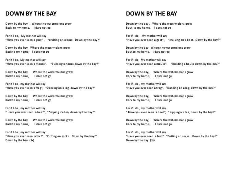 Down by The Bay | PDF