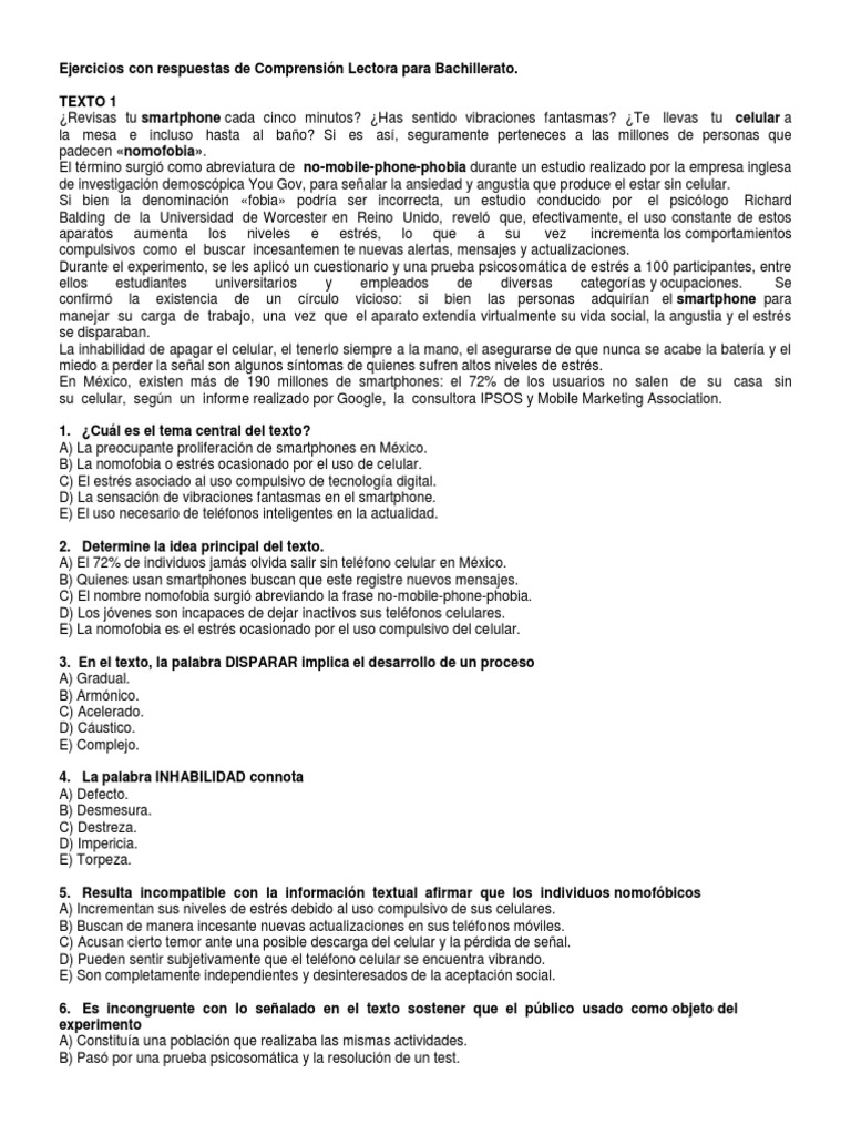 Comprensión Lectora para Bachillerato | PDF | Leonardo Da Vinci | Pseudociencia