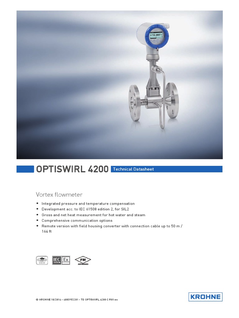 Optiswirl 4200 Optiswirl 4200 Optiswirl 4200 Optiswirl 4200: Vortex Flowmeter | PDF | Flow ...
