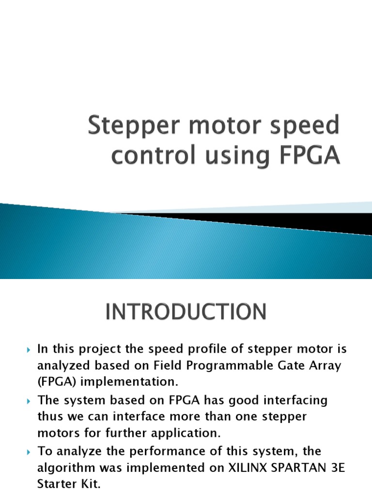 Stepper Motor Speed Control Using FPGA | PDF