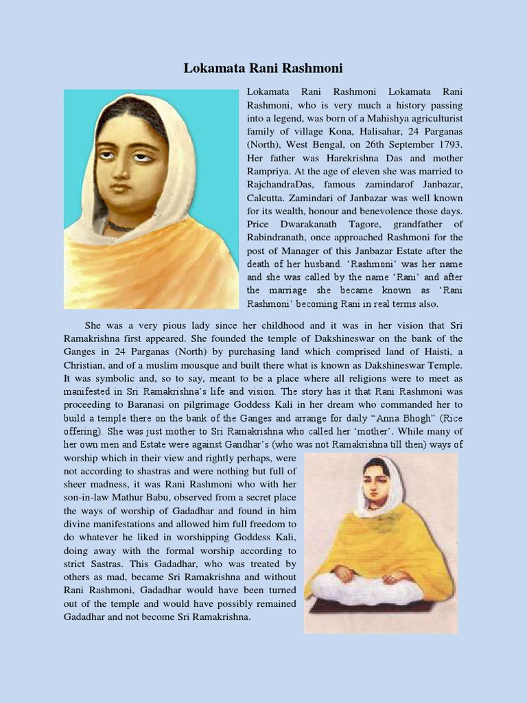 Rash Moni | PDF | Swami Vivekananda | Ramakrishna