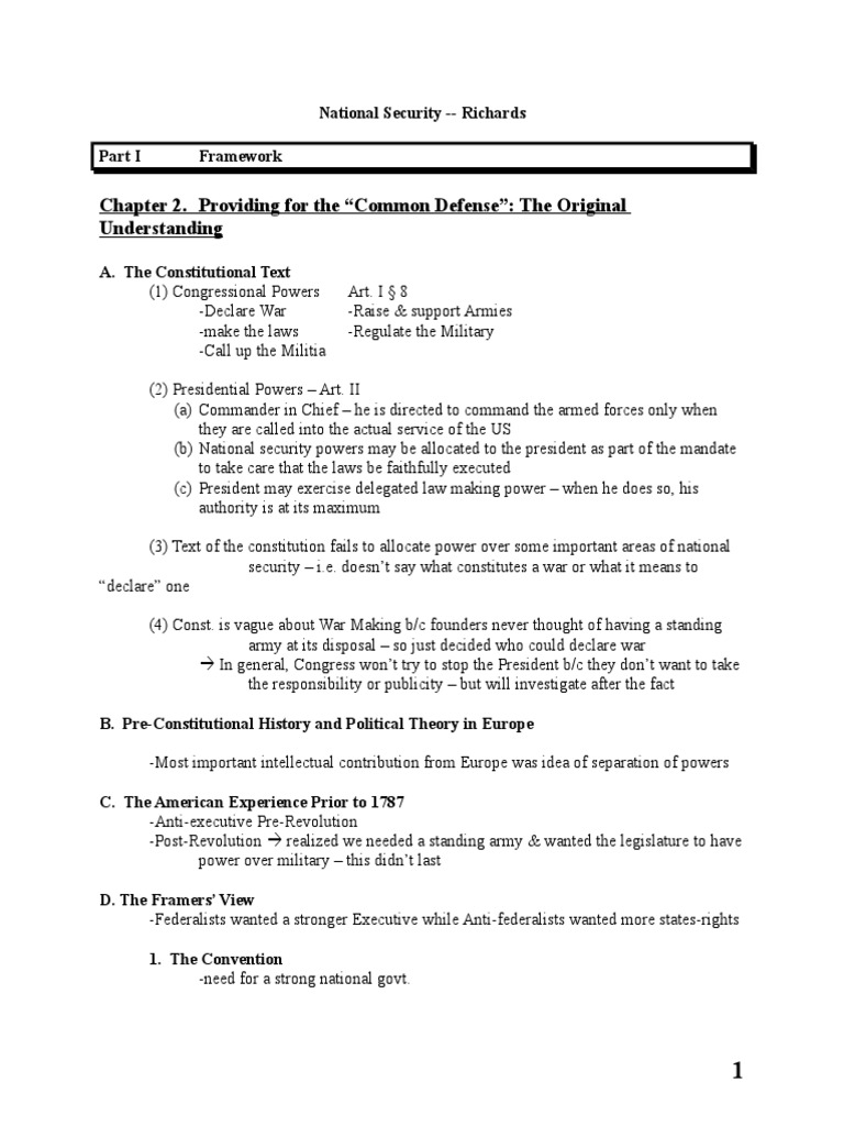 National Security Outline | PDF | Standing (Law) | Treaty