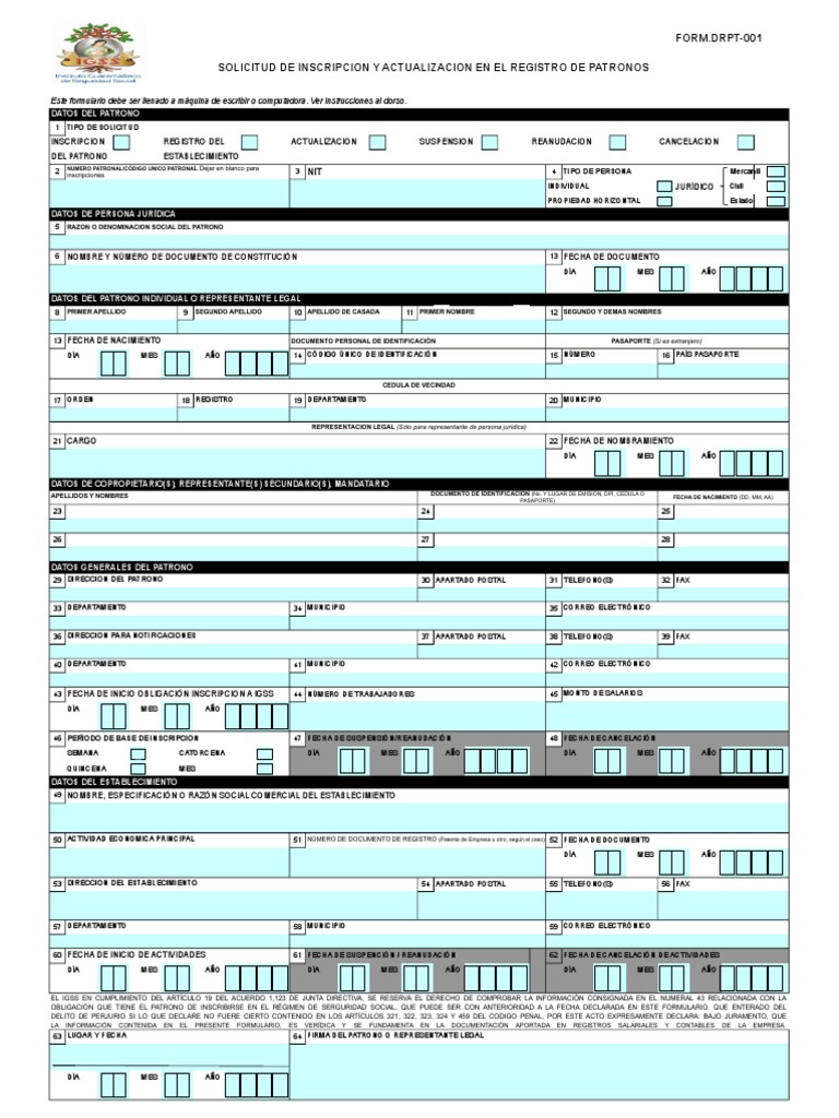 Formulario DRPT-001 | PDF | Gobierno | Business