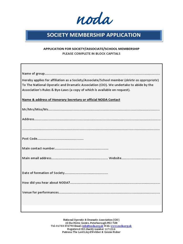 New Society Membership Application | PDF | Government | Business