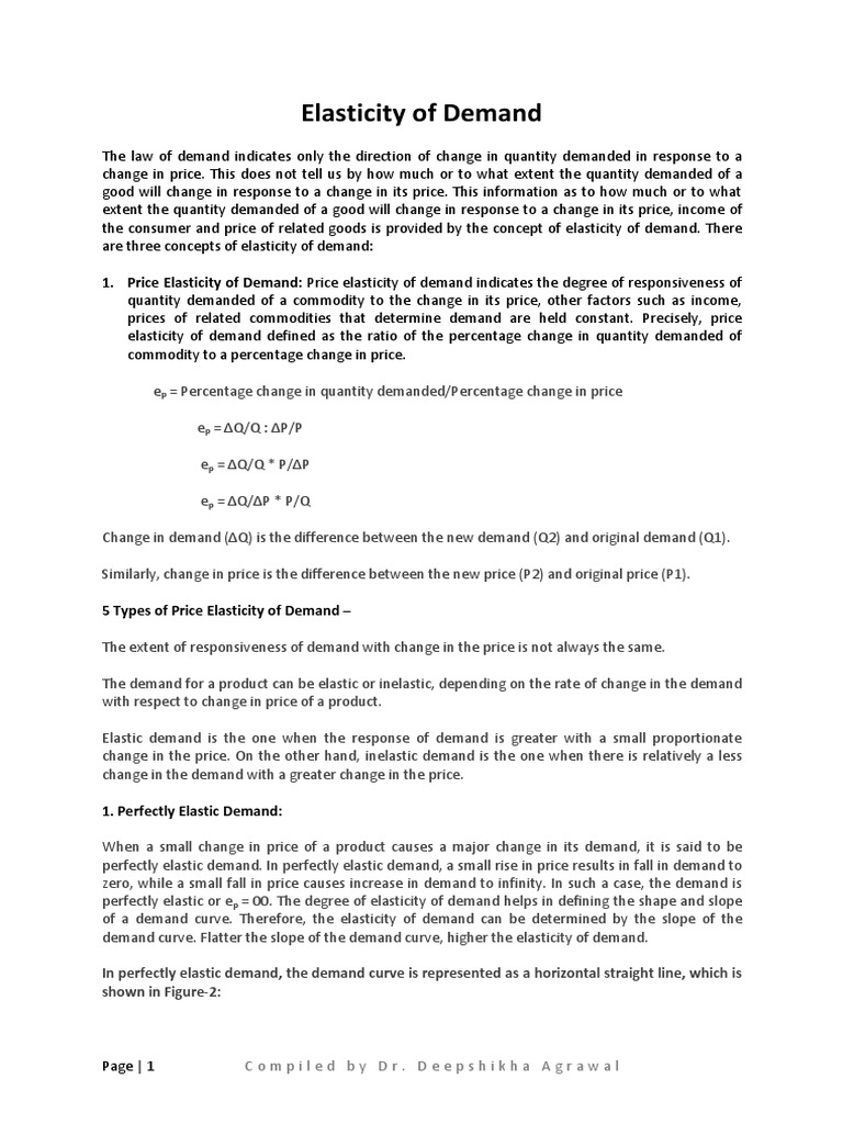 Elasticity of Demand | PDF | Demand | Price Elasticity Of Demand