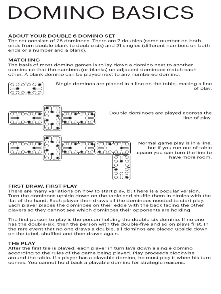 Domino Instructions R6 | PDF | Gambling Games | Leisure
