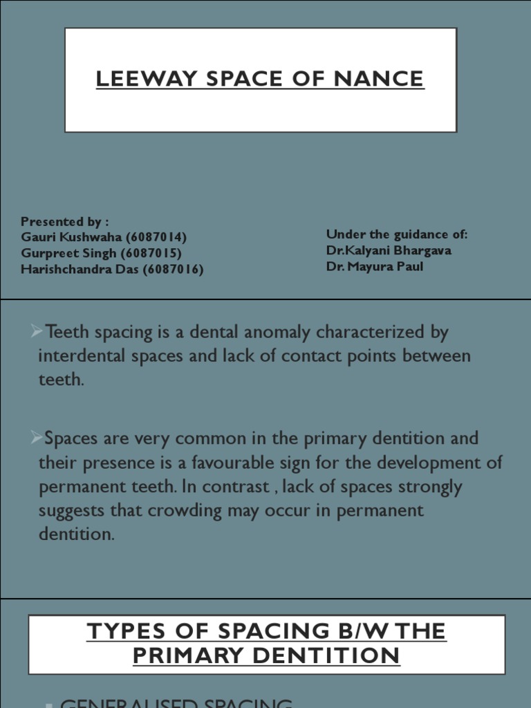 Leeway Space of Nance | PDF | Tooth | Animal Anatomy