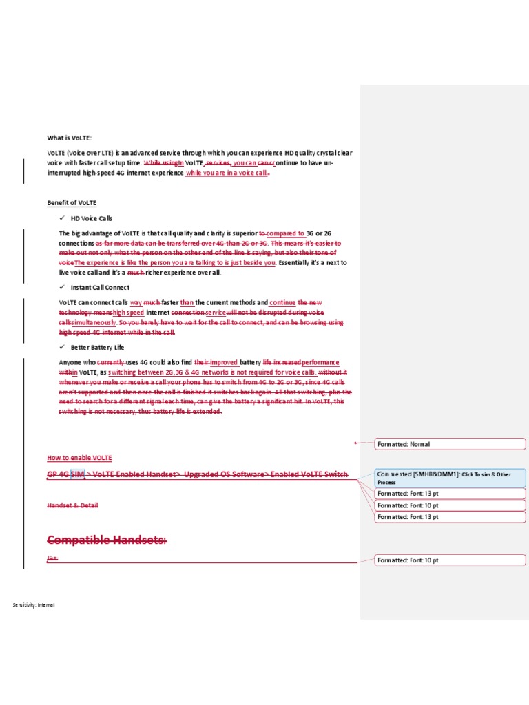 Compatible Handsets:: What Is Volte | PDF | 4 G | 3 G