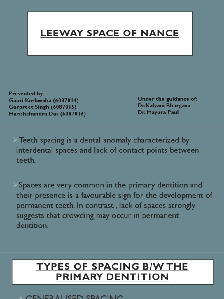 Leeway Space of Nance | PDF | Tooth | Human Anatomy