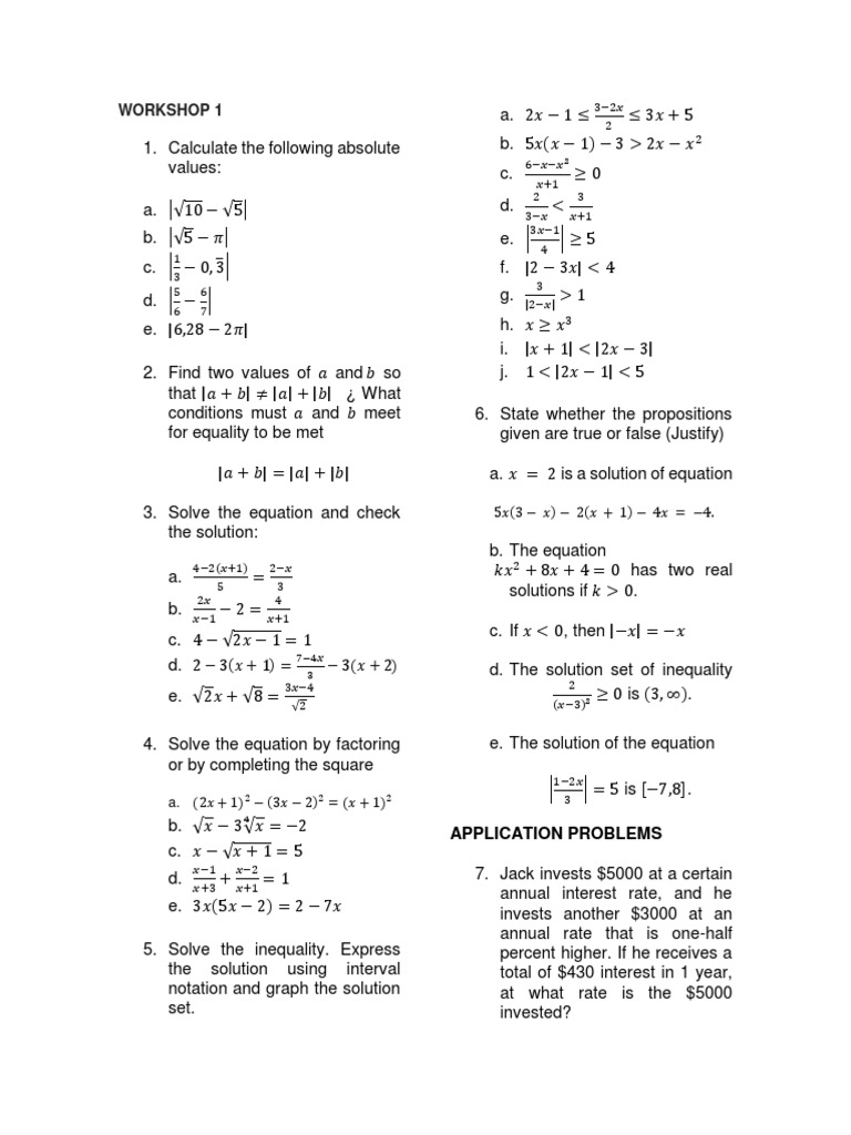 Ejercicios de Álgebra | PDF | Equations | Interest