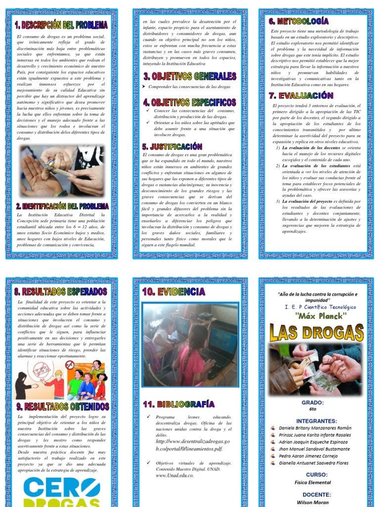 Triptico de Las Drogas | PDF | Drogas | Evaluación