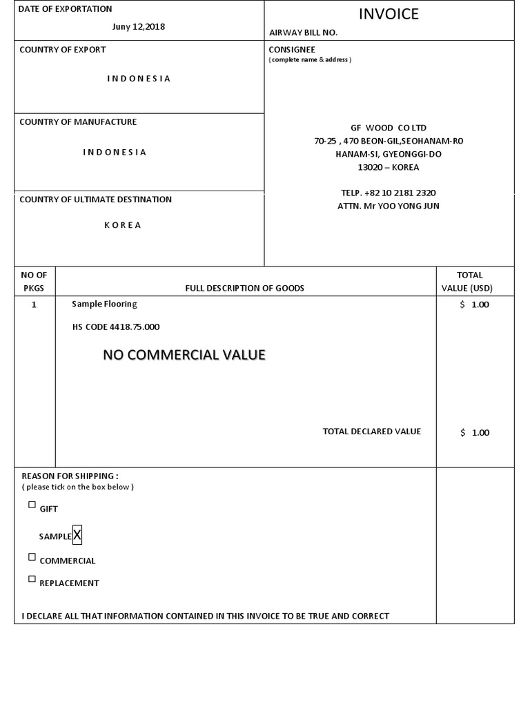 No Commercial Value: (Complete Name & Address) | PDF