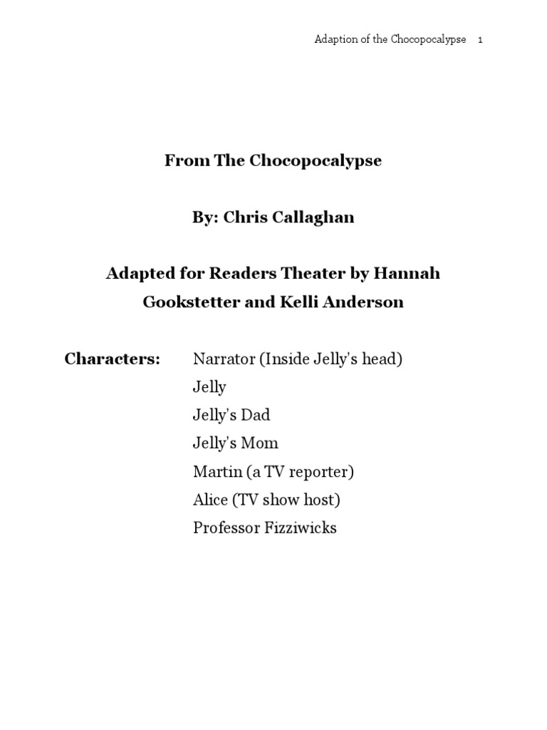 Readers Theater Script | PDF | Cocoa Bean | Chocolate