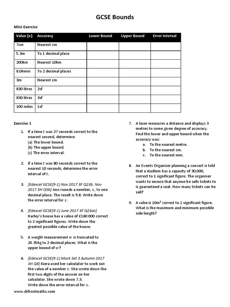GCSE Bounds | Download Free PDF | Significant Figures | Metre