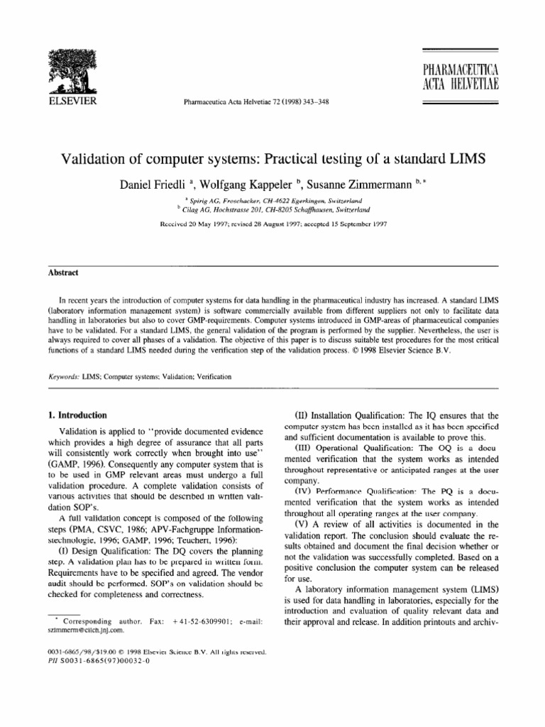 LIMS | PDF | Verification And Validation | Software Testing