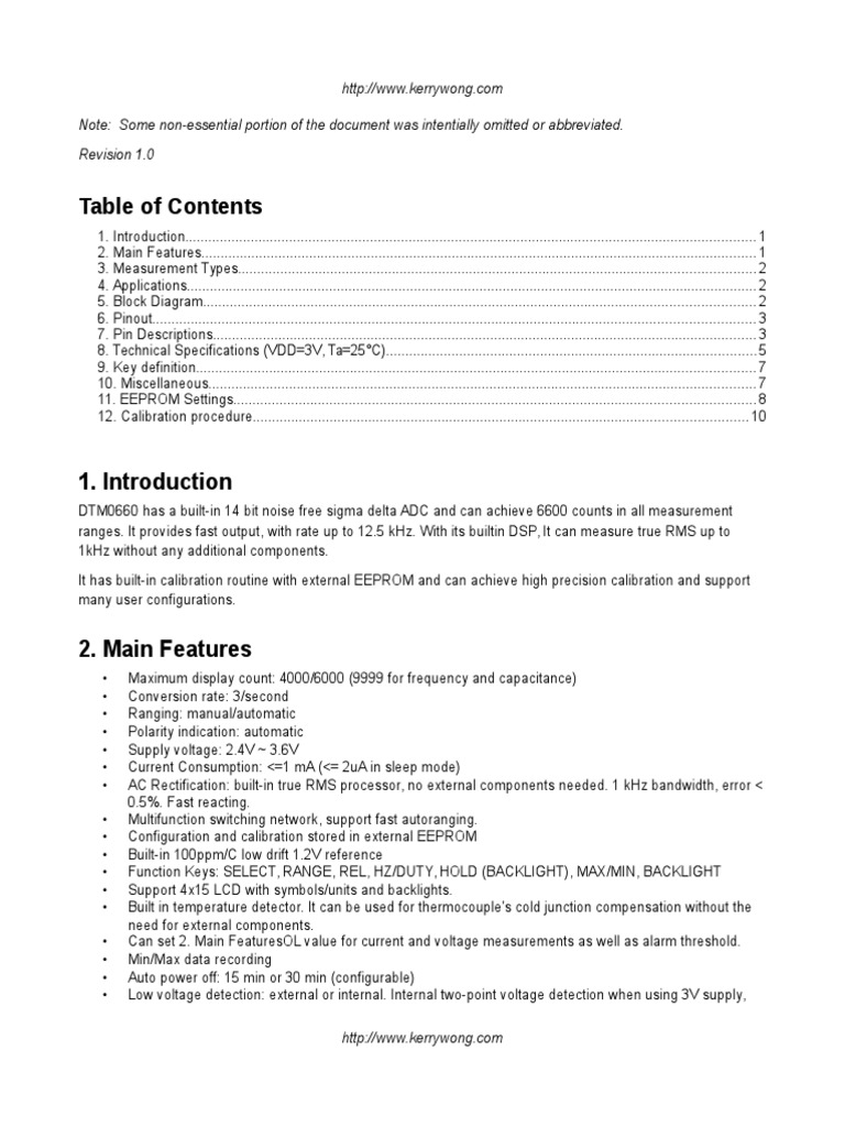 DTM0660 Data Sheet | PDF | Analog To Digital Converter | Hertz