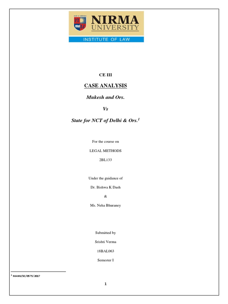 Case Analysis | PDF | Evidence | Crime & Violence