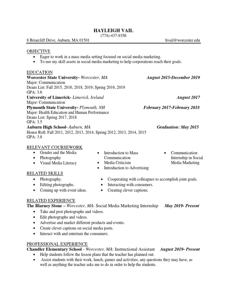 Resume For Capstone Project | PDF | Mass Media | Social Media