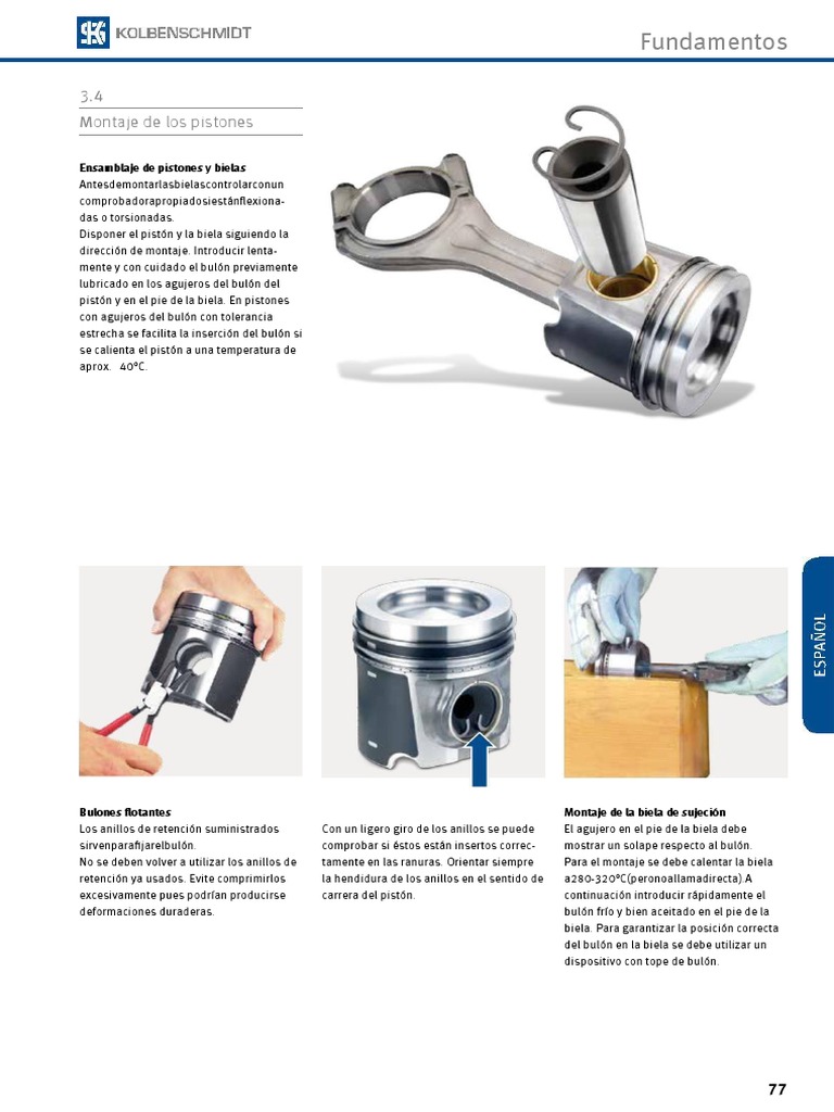 Montaje y Función del Bulón en Pistones | PDF | Pistón | Ingeniería ...