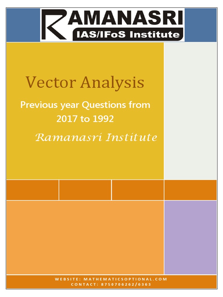Vector Analysis Previous Year Questions From 2017 To 1992 | PDF ...