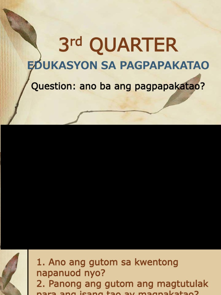 3rd Quarter Edukasyon Sa Pagpapakatao | PDF