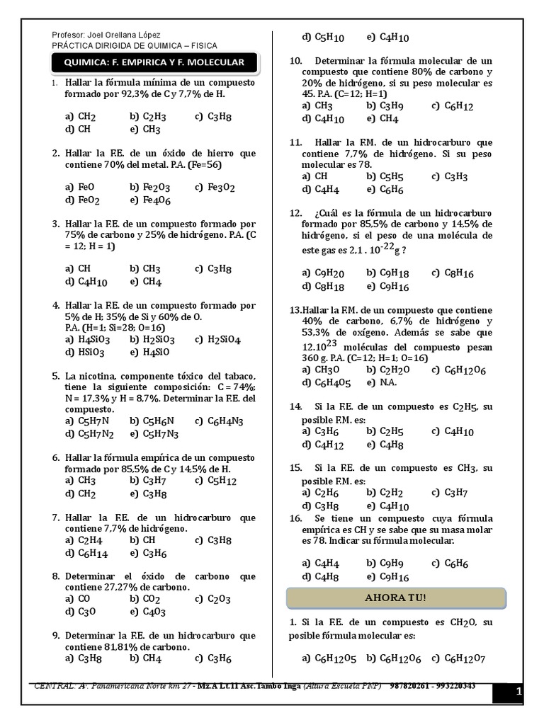 Fisica - Quimica Semana 07 Hds | PDF | Aceleración | Esfera