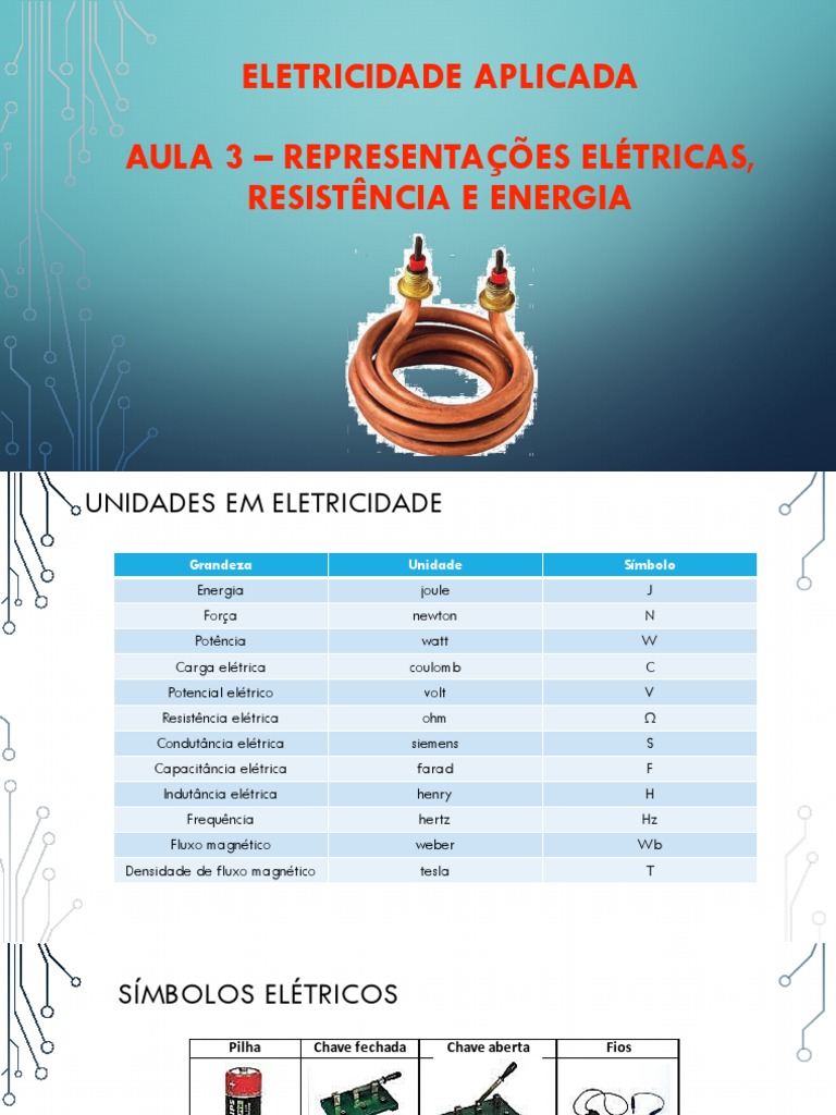 Aula 3 - Resistência | PDF | Eletricidade | Resistência elétrica e condutividade