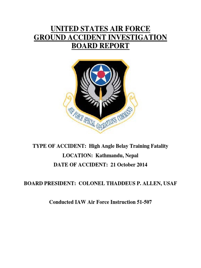 United States Air Force Ground Accident Investigation Board Report ...