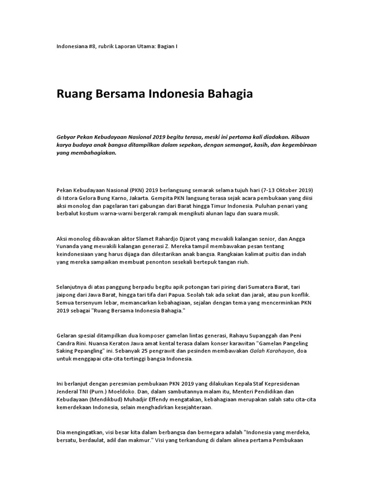Ruang Bersama Indonesia Bahagia | PDF