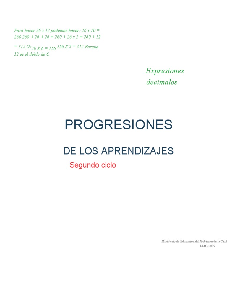 Progresiones de Los Aprendizajes | PDF | Educación primaria | Aprendizaje Progresiones de Los Aprendizajes | PDF | Educación primaria | Aprendizaje