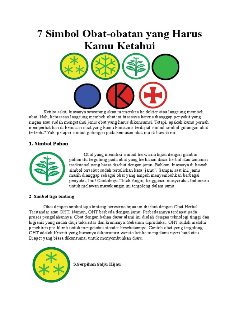 7 Simbol Obat Dan Arti Nya | PDF