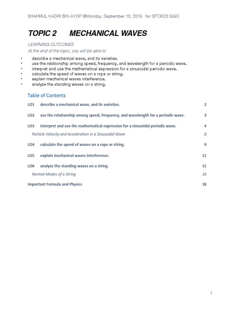 191 Chapter 2 Mechanical Waves | PDF | Normal Mode | Waves