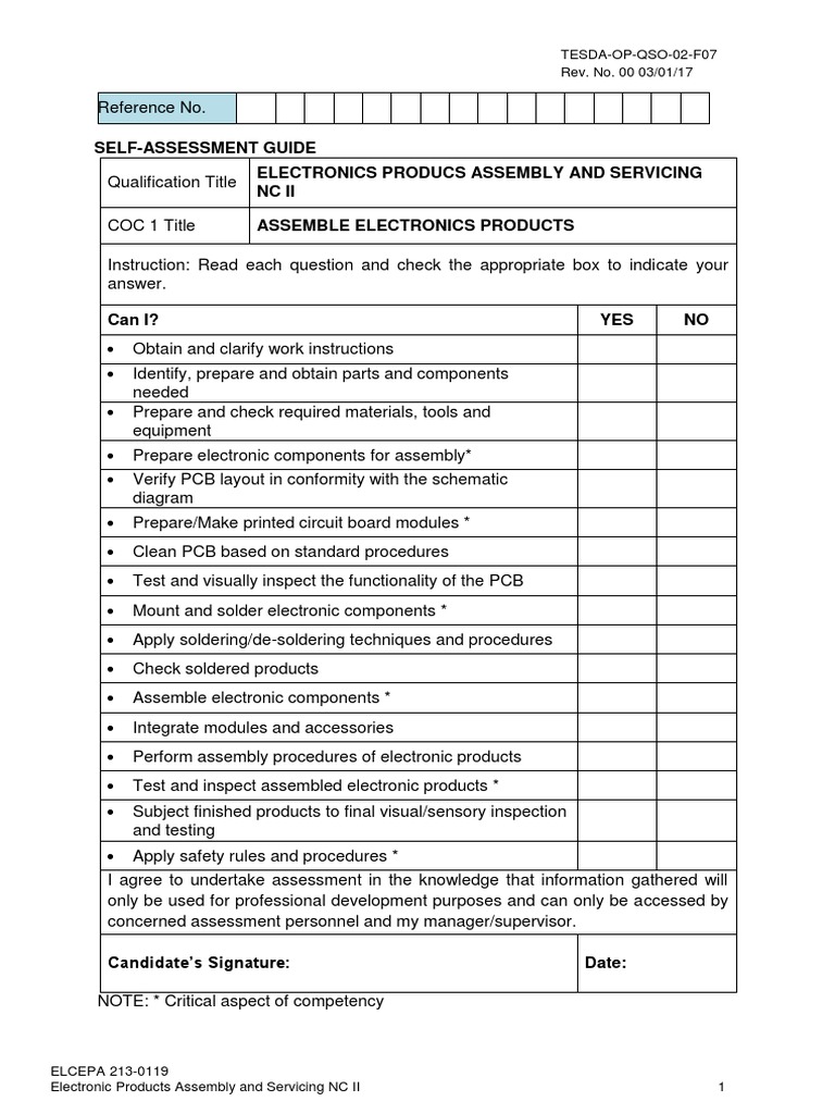 Self Assessment Check On EPas | PDF | Printed Circuit Board | Electronics